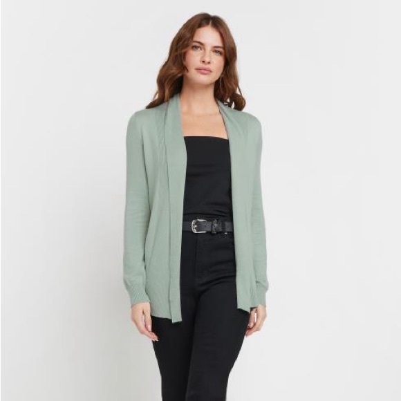 T.J.Maxx | Sweaters | Nwt Tj Maxx Sage Green Cyrus Rolled Collar Open ...